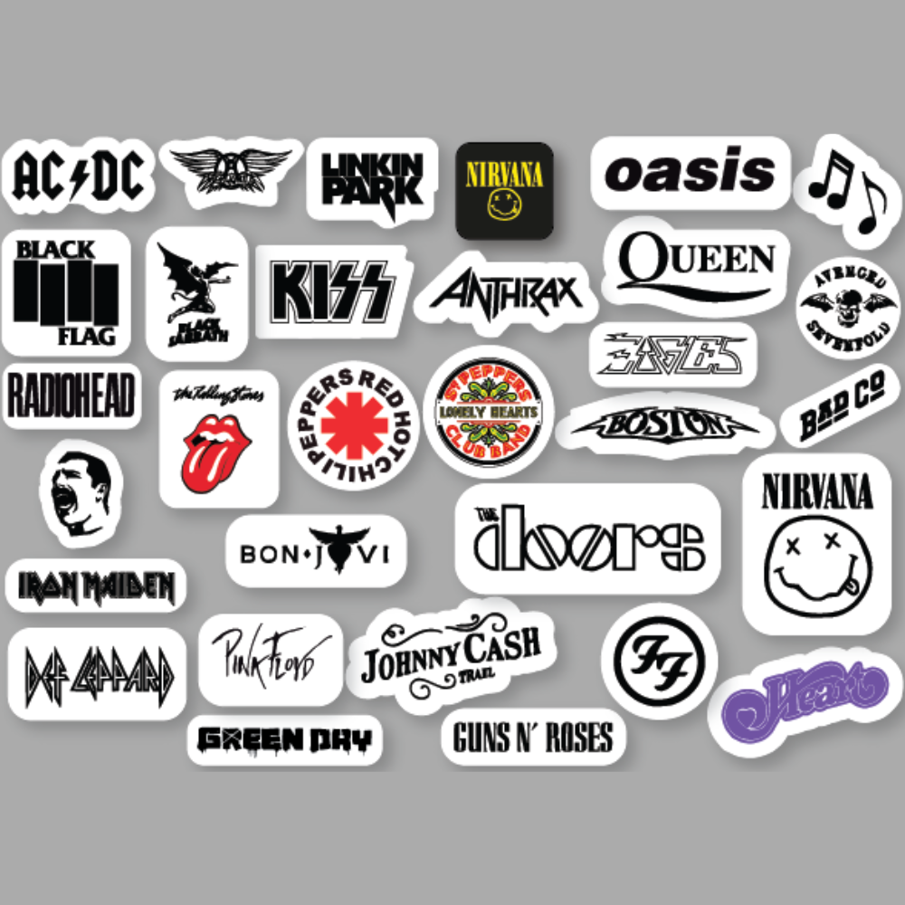 Rock Band Sticker Pack 100 Pcs – www.vividmoments.co.uk