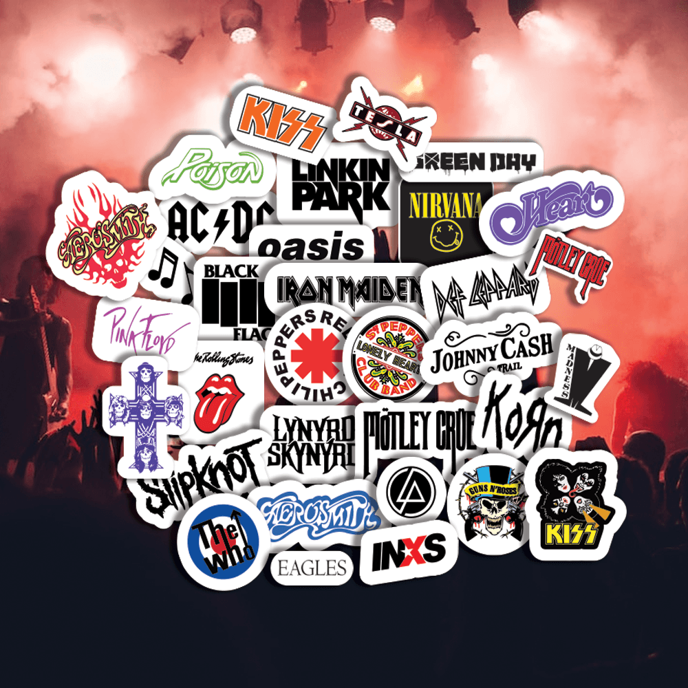 Rock Band Sticker Pack 100 Pcs – www.vividmoments.co.uk