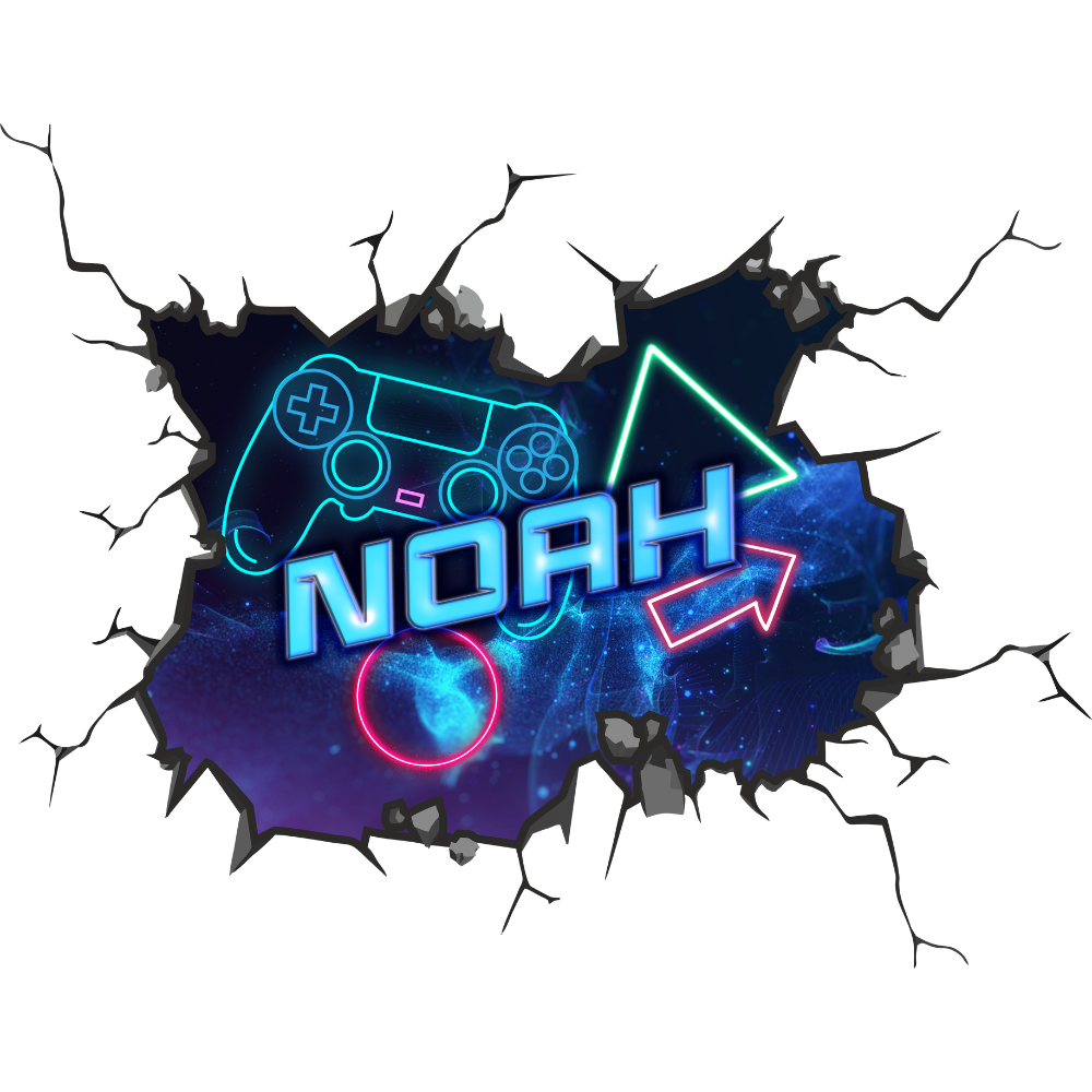 Neon Gamer Name Wall Break (Boy) Decal Wall Sticker – www.vividmoments ...